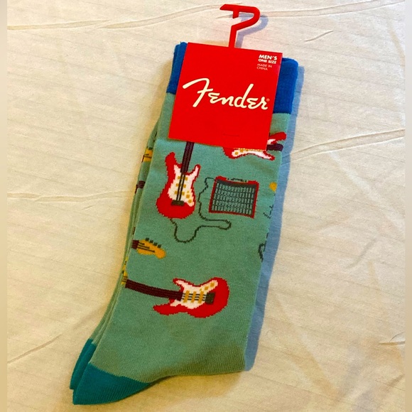 Fender | Underwear & Socks | Fender Mens Guitar Print Socks Green And ...